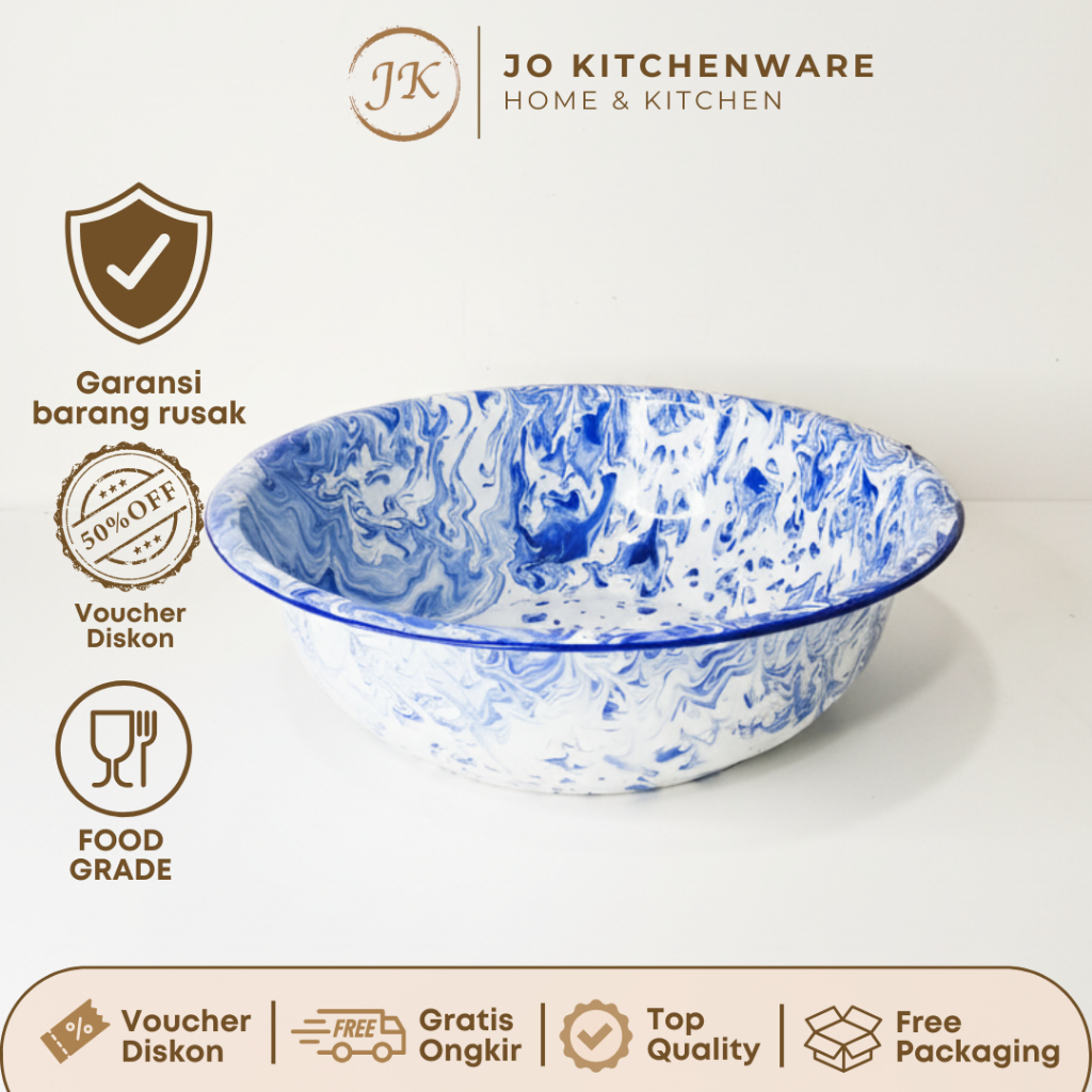Jual Waskom Kuwung Enamel Blirik Biru / Baskom 40cm enamel jadul ...