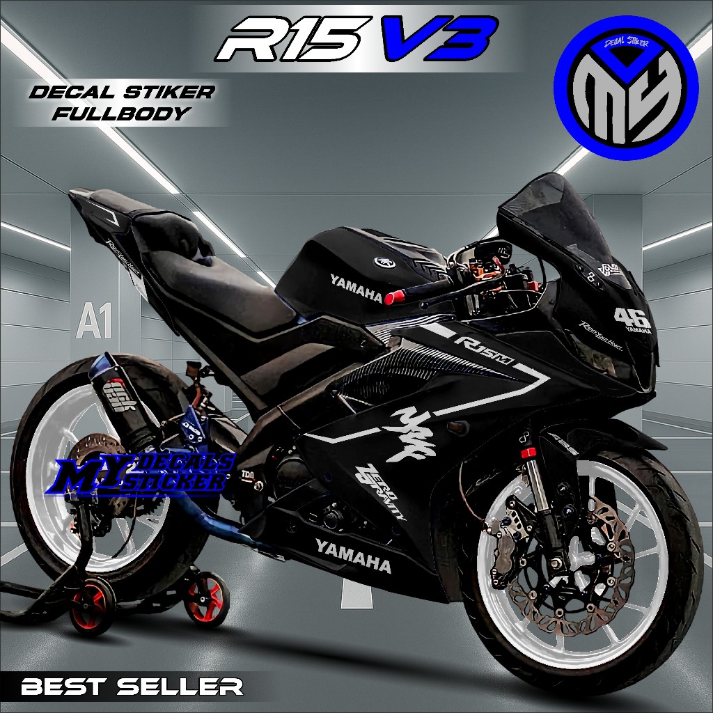 Jual MY Decal Stiker Fullbody R15 V3 Design RACING YZF Hitam / Decal ...