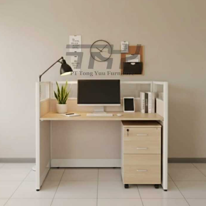 Jual Satu Set Meja Kantor/ Meja Staf/Meja Partisi/Meja Kubikel | Shopee ...