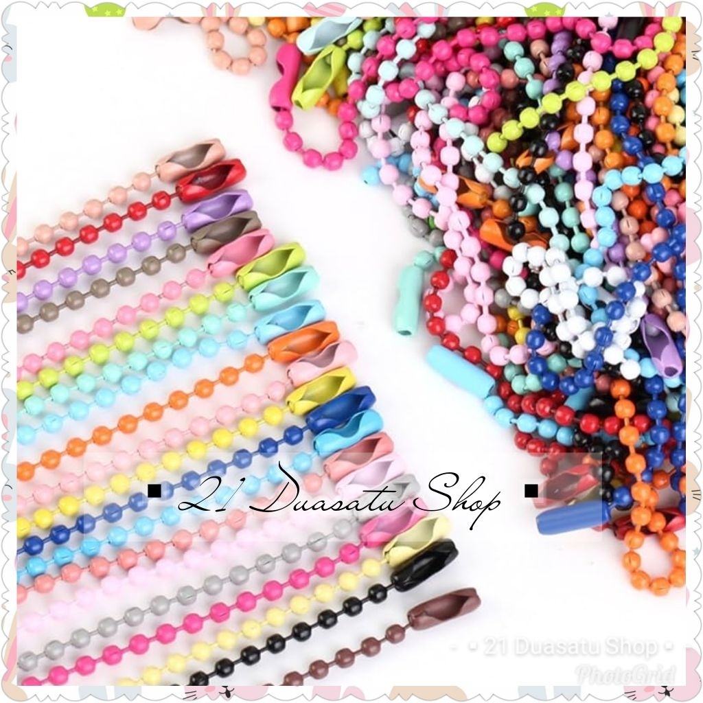 Jual Rantai biji lada 10 cm 12 cm silver dan campur warna/rantai ...