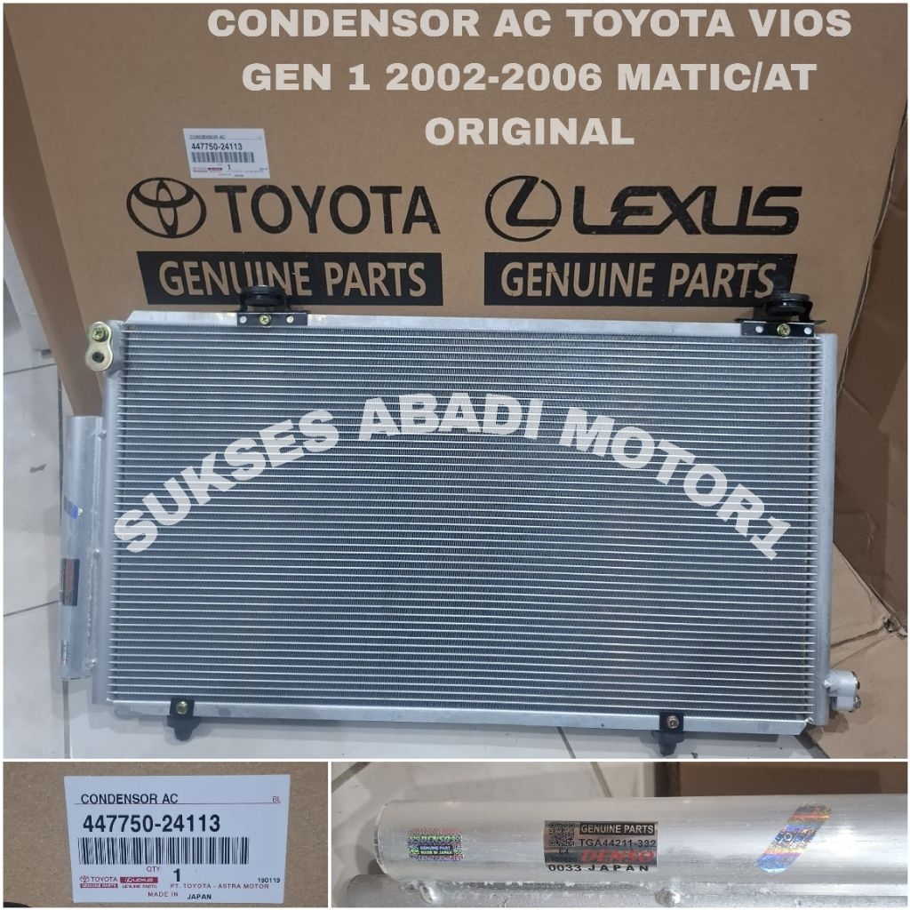 Jual CONDENSOR AC KONDENSOR AC TOYOTA VIOS OLD GEN 1 2002-2006 MATIC ...