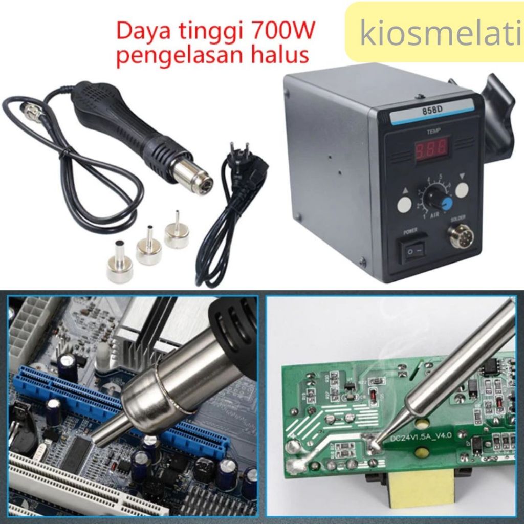 Jual Hot Air Solder Blower 858D Phone Repair Digital Display Soldering ...