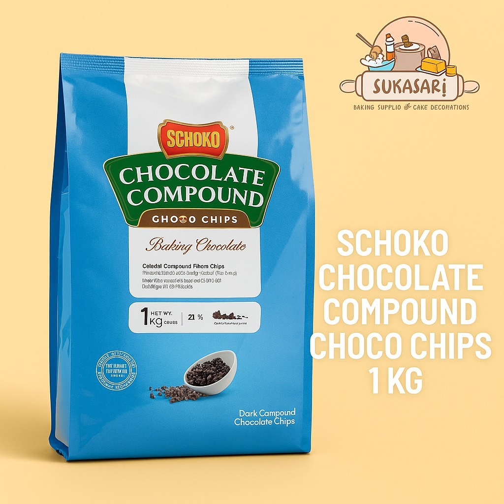 Jual Schoko Dark Compound CHOCO CHIPS 1kg Chocolate Chip Premium Coklat ...