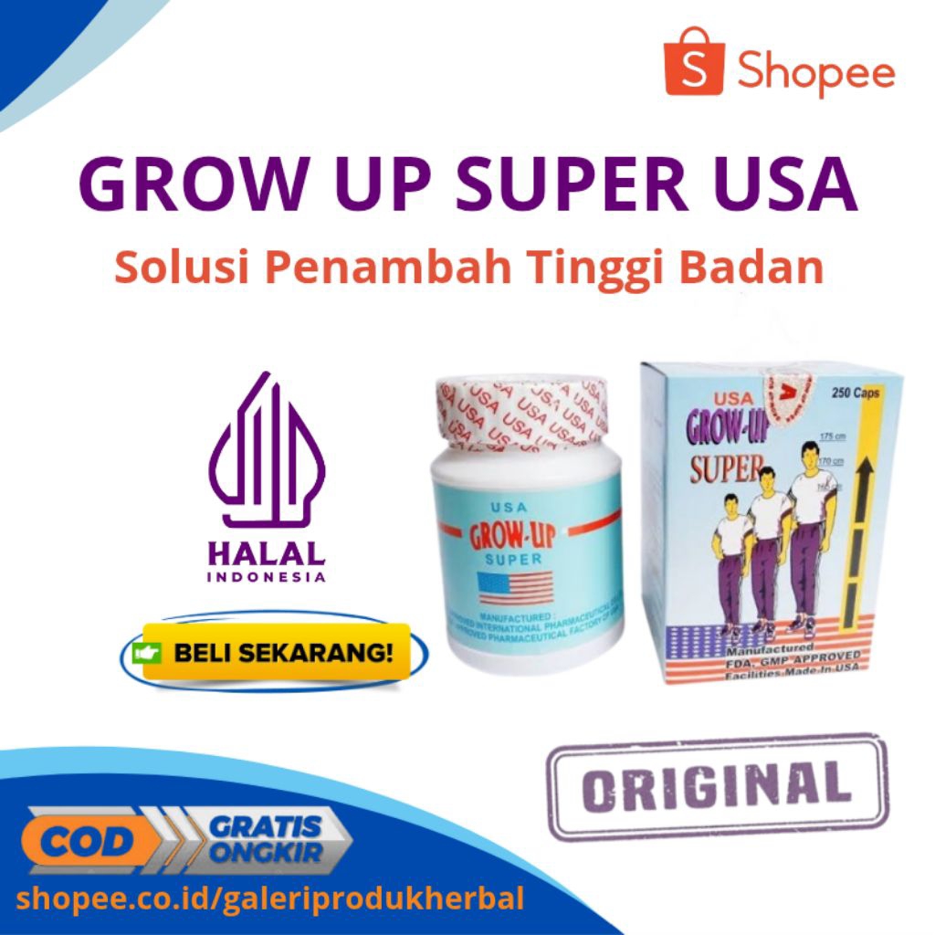 Jual Obat Peninggi Badan Cepat Grow Up Super USA Original, Obat ...