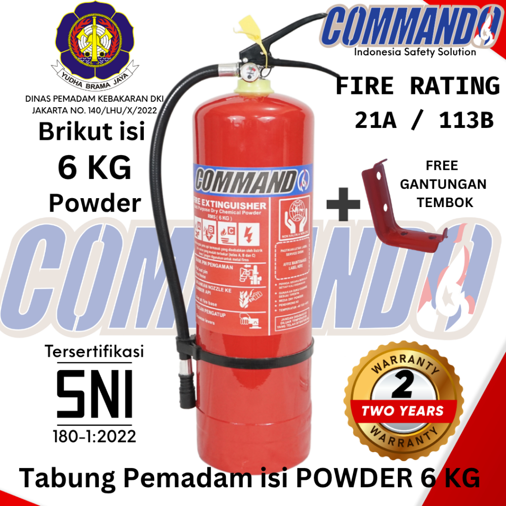 Jual Tabung APAR SNI 6 KG Powder Commando / 6 KG Pemadam Portable ...