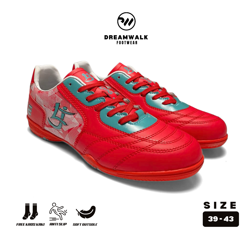 Jual DREAMWALK SPORT - Sepatu Futsal Dewasa Long Jie Hyperion Merah ...