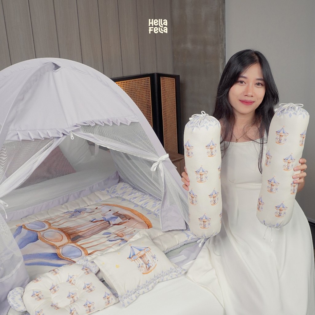 Jual Hellafella - Bedcover Kelambu Motif Marlou | Shopee Indonesia
