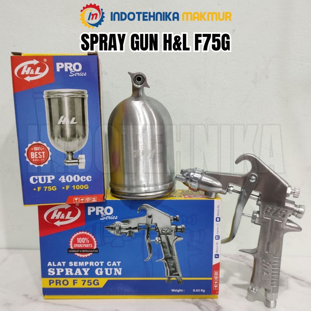 Jual Spray Gun H&L F 75 G Alat Semprot Air Spray Gun Tabung Atas 400CC ...