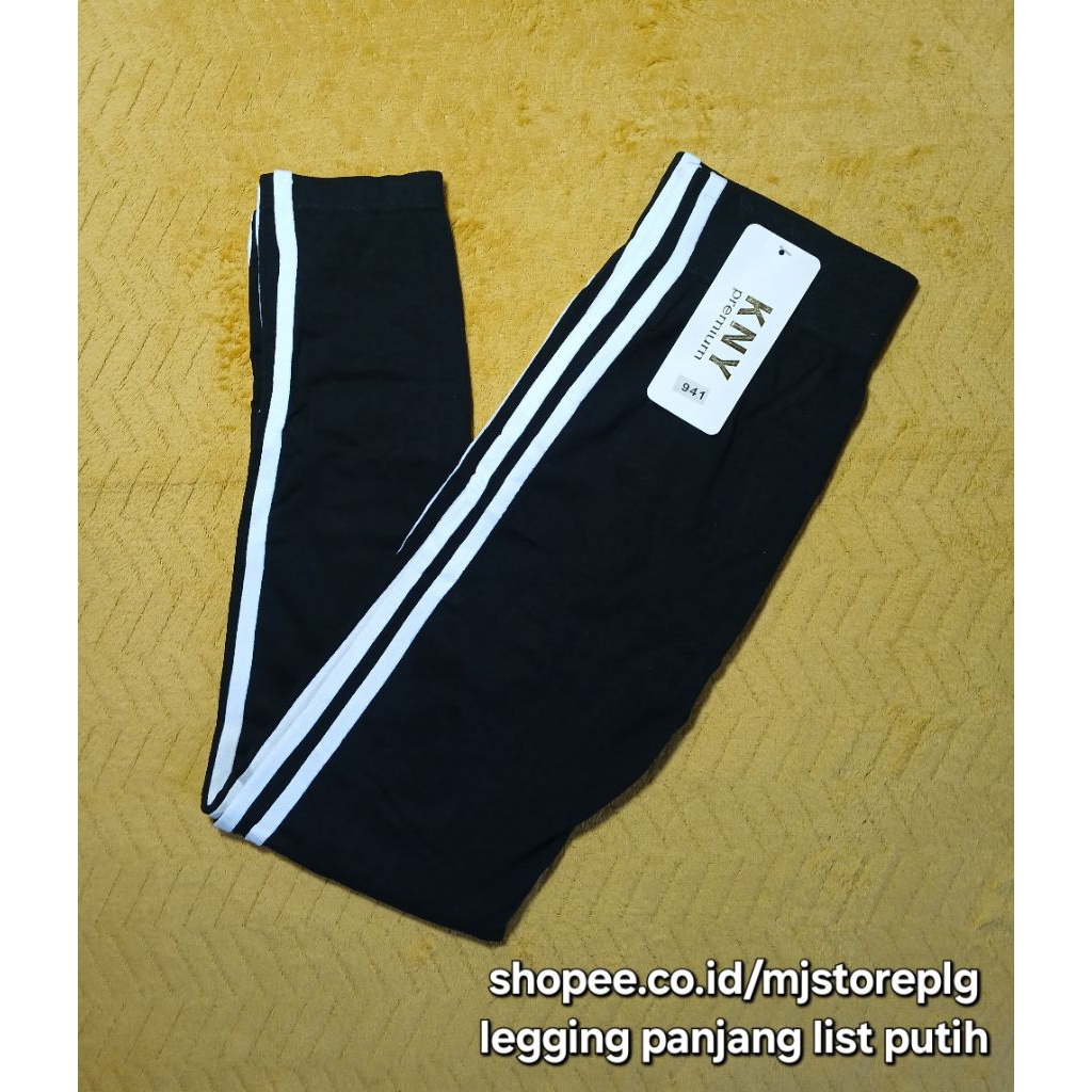 Jual (1/3 pcs) Legging panjang list putih KNY/legging import/short ...