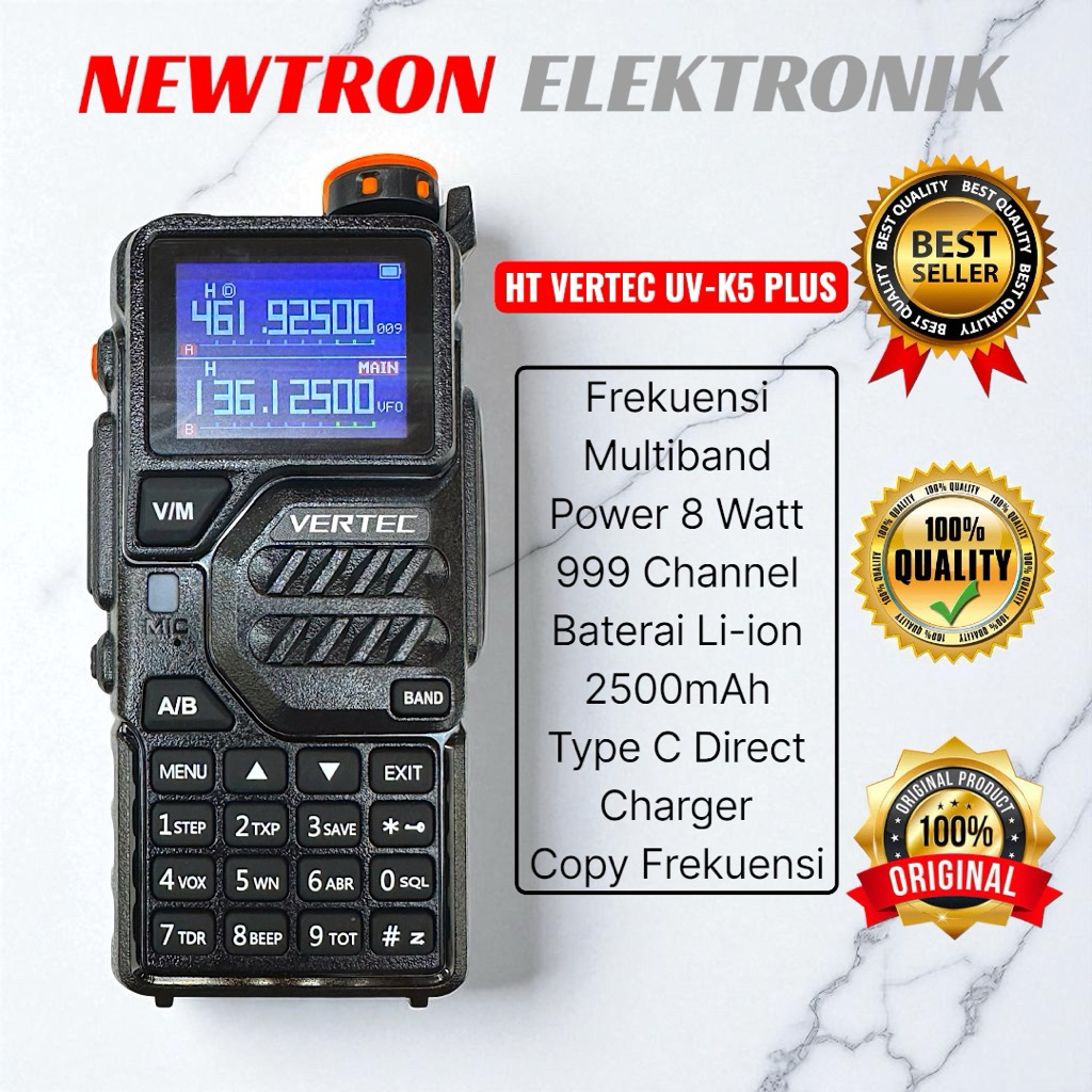 Jual HT VERTEC UV-K5 UVK5 Plus Multiband VHF UHF Radio FM 8Watt USB ...