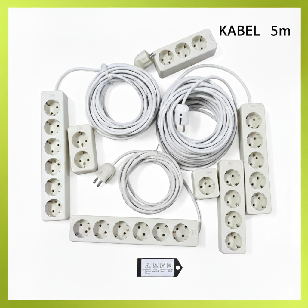 Jual Kabel Roll Listrik Stop Kontak 1 2 3 4 5 Lubang Lengkap Kabel 1m ...