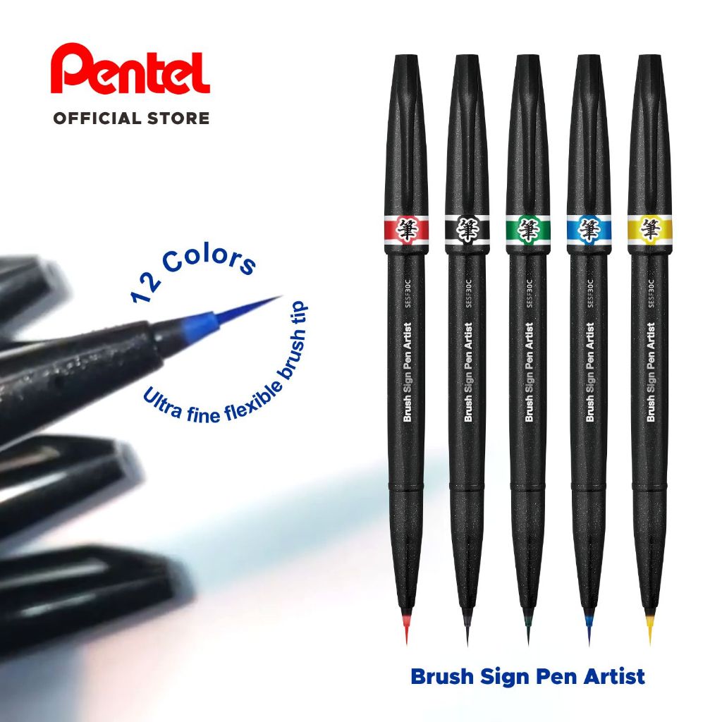Jual Brush Pen Pentel Brush Sign Pen Artist | Kuas Warna untuk melukis ...