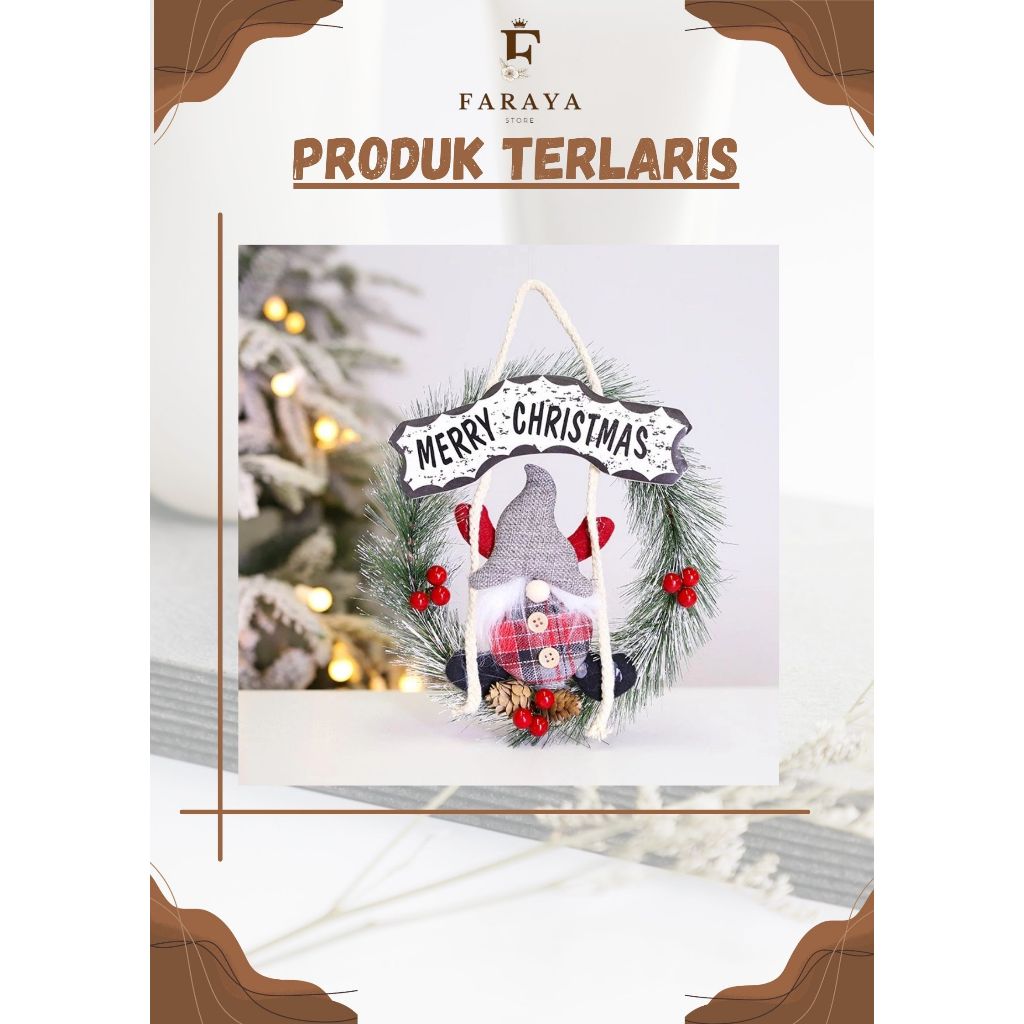 Jual KRANS CHRISTMAS Dekorasi Karangan Bunga Pintu Natal Rangkaian Ring ...