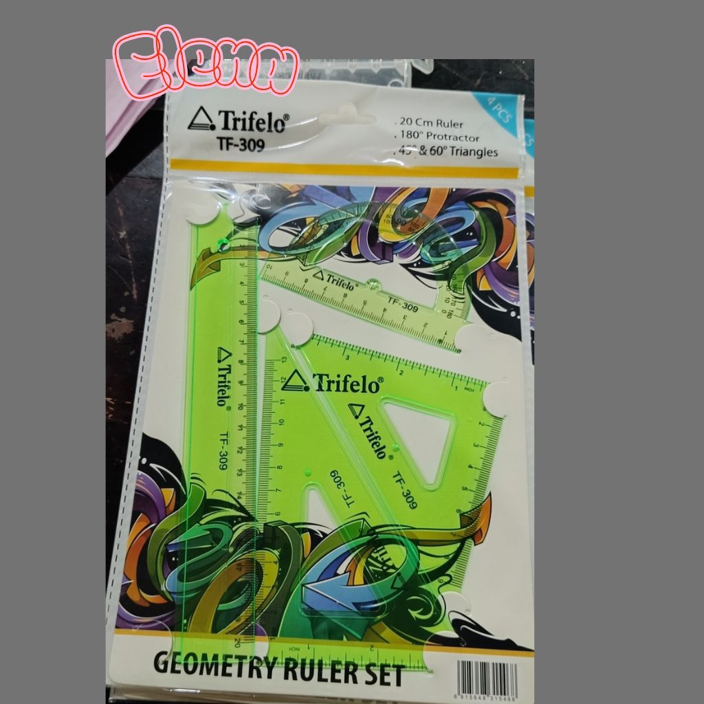 Jual penggaris set 4 pcs/rol set/segitiga/busur | Shopee Indonesia
