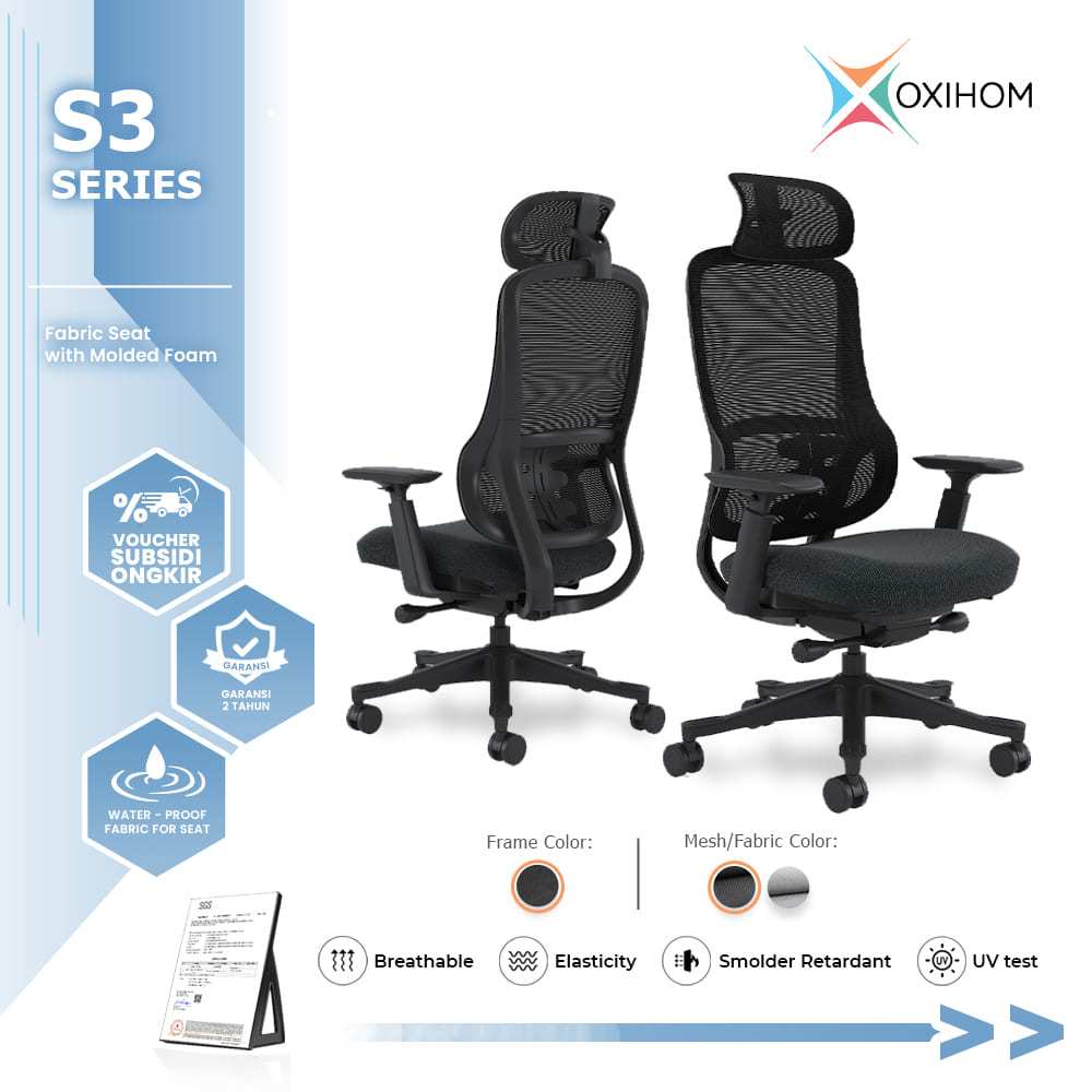 Jual OXIHOM S3 Kursi Mesh Kursi Kantor Kursi Kerja Honeycomb Chair Seat ...