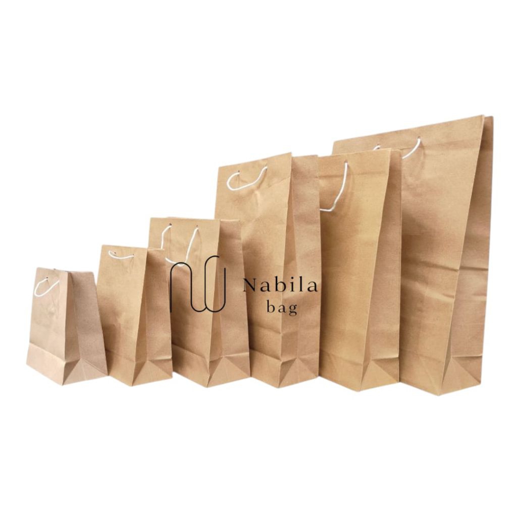 Jual (Lusinan) Paper Bag Coklat / Tas Kertas Coklat Semua Ukuran ...