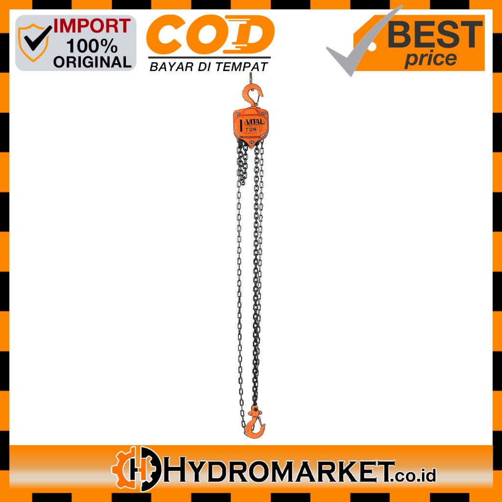 Jual VITAL Original Chain Hoist Manual 1 Ton 12 Meter – Takel Rantai ...