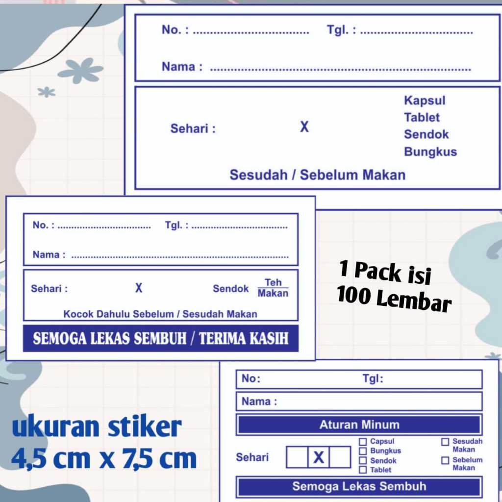 Jual Etiket Obat, Sirup Isi 100 Pcs Label Stiker Tinggal Tempel Ready ...