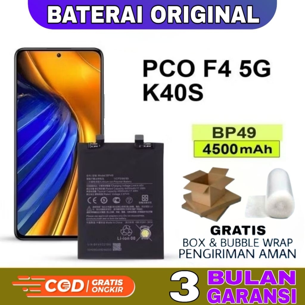 Jual Baterai batre For XIAOMI Poco F4 5G / K40S / BP49 Original BATTERY ...