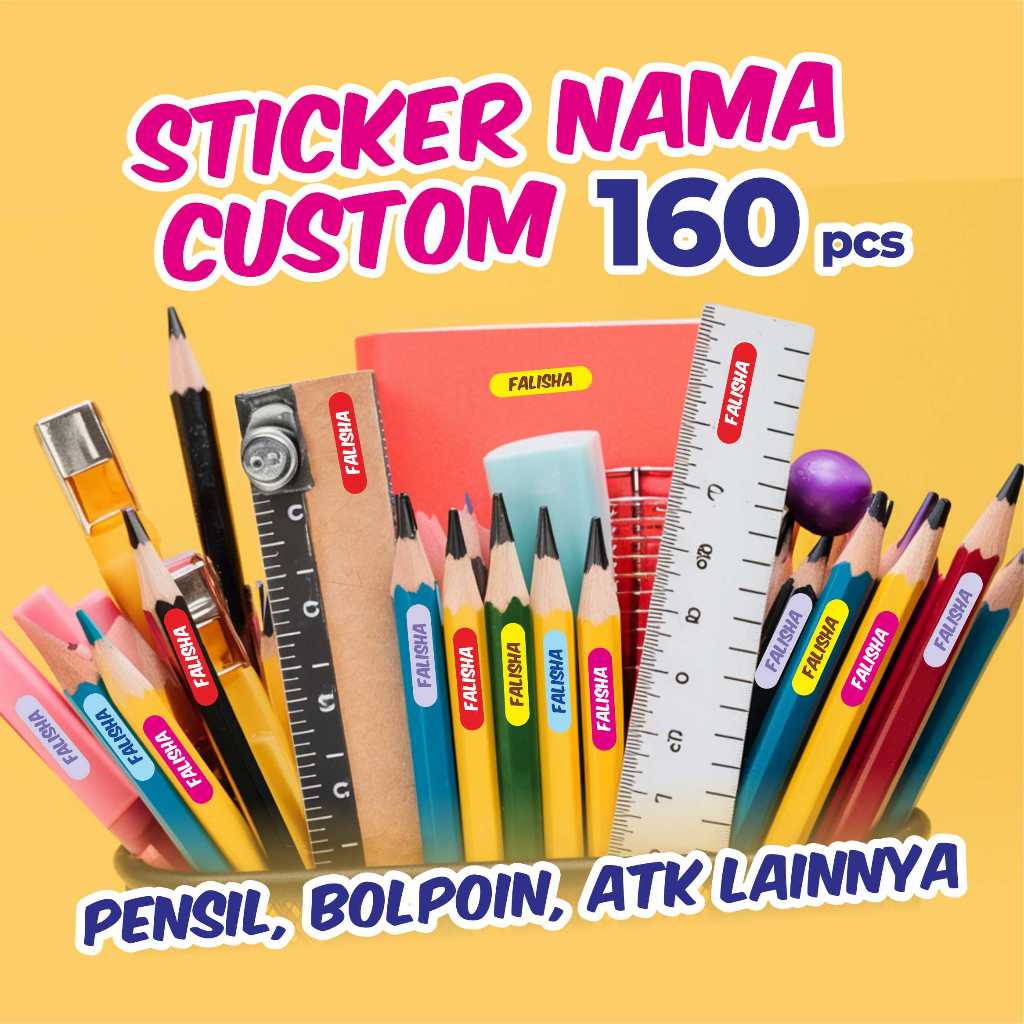 Jual Stiker Label Nama Custom 168pcs untuk Pensil, Bolpoin, Alat Tulis ...