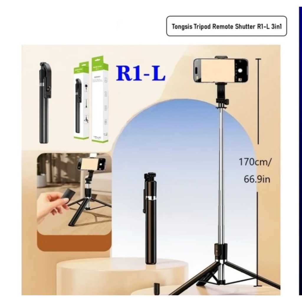 Jual Tongsis tripod selfie R1-L 170 cm tongsis 3 in 1 bluetooth ...