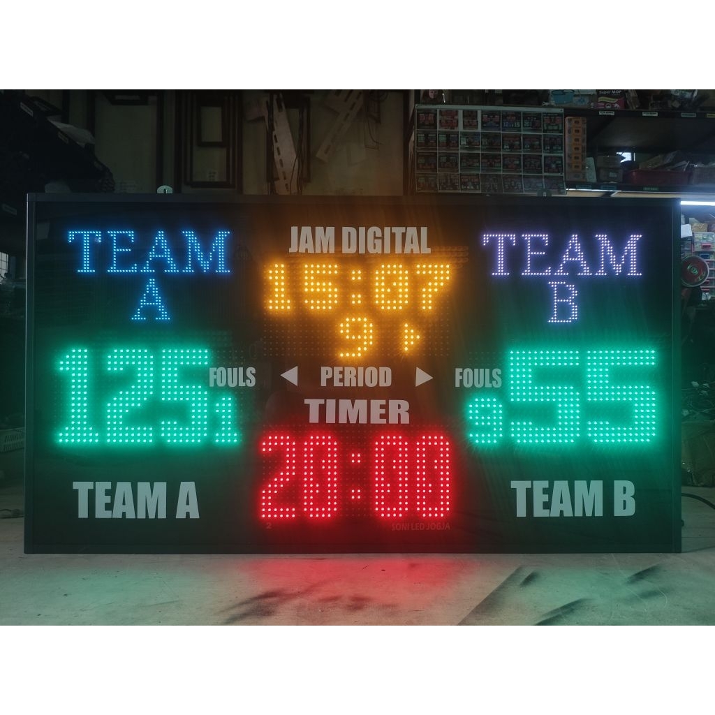 Jual Papan skor Futsal Basket + Nama Tim digital scoreboard led skoring ...