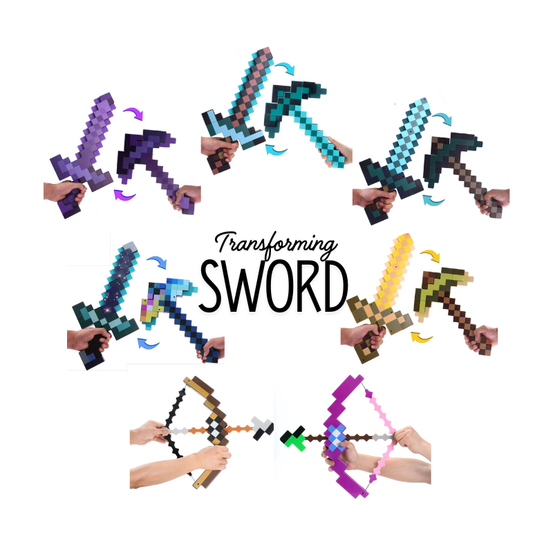 Jual Minecraft Transforming Sword Pickaxe pedang bisa berubah mainan ...