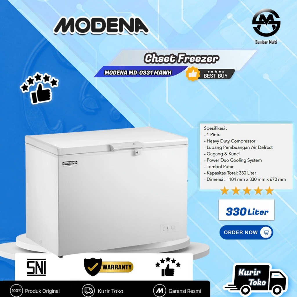 Jual Professional Chest Freezer 330L Modena MD 0331 MAWH | Shopee Indonesia
