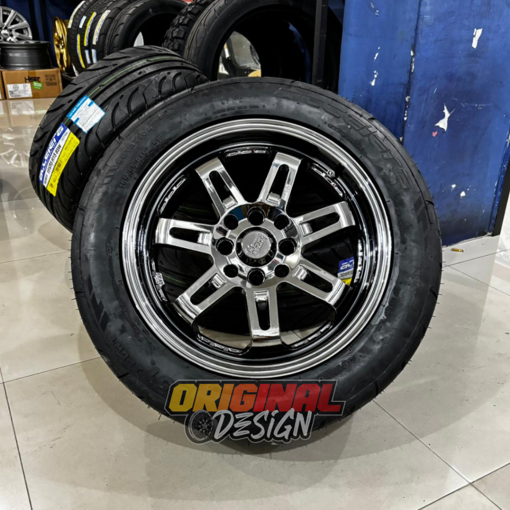Jual Paket bundling 1 SET Velg HSR DAIMON RING 15 BLACK CHROME + BAN ...