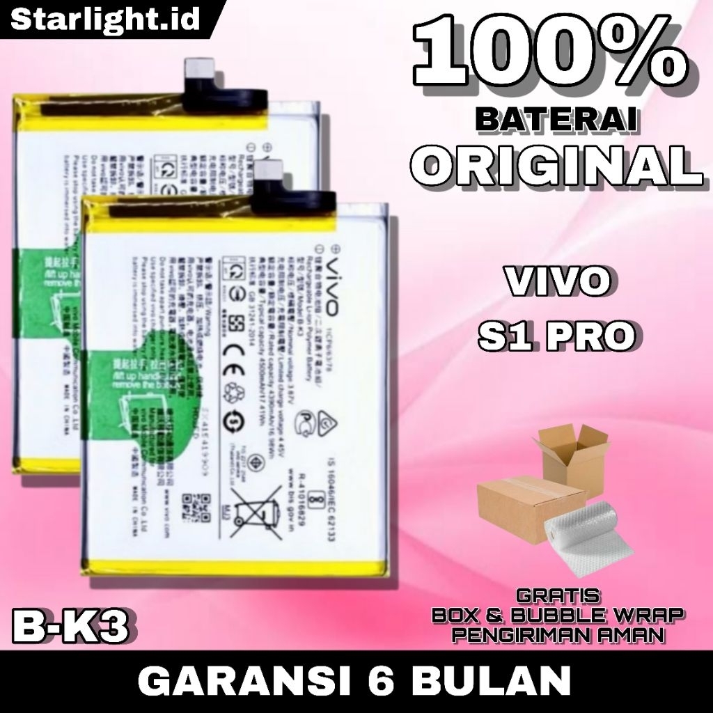 Jual BATERAI BATRAI BATTERY BATU BATRE VIVO S1 PRO B-K3 BK3 BK 3 B K3 ...
