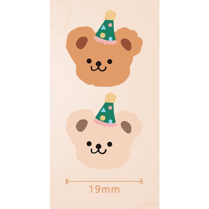 Jual 50pcs Cute Party Hat Bear Seal Sticker Stiker Lucu Stiker ...