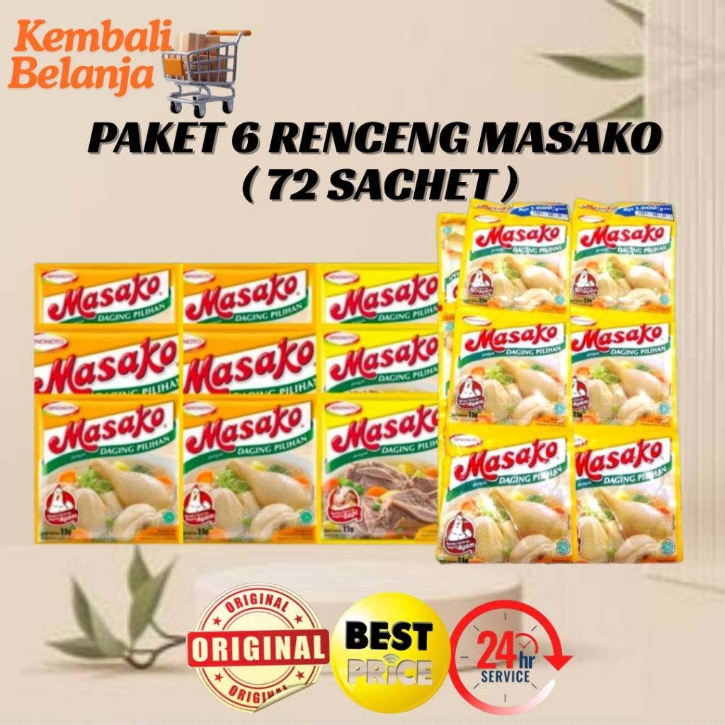 Jual Paket 6 Renceng Masako Isi 72 Sachet/ Masako Renceng/ Masako Sapi ...