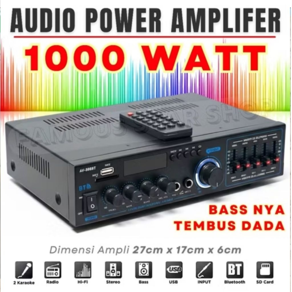 Jual SERBA COD Amplifier Power 600 Watt Full Bass Fleco A-501BT Audio ...