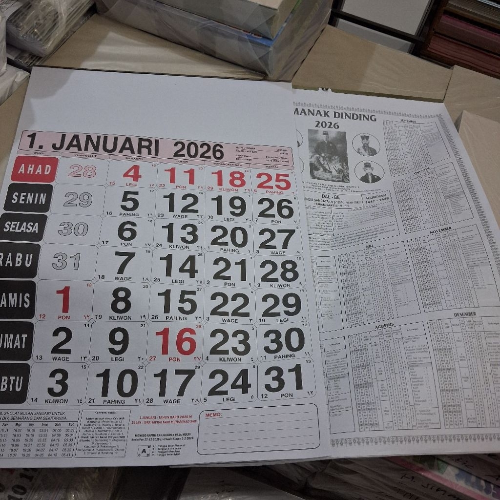 Jual Kalender almanak jumbo th.2026 Uk.44x65 cm | Shopee Indonesia