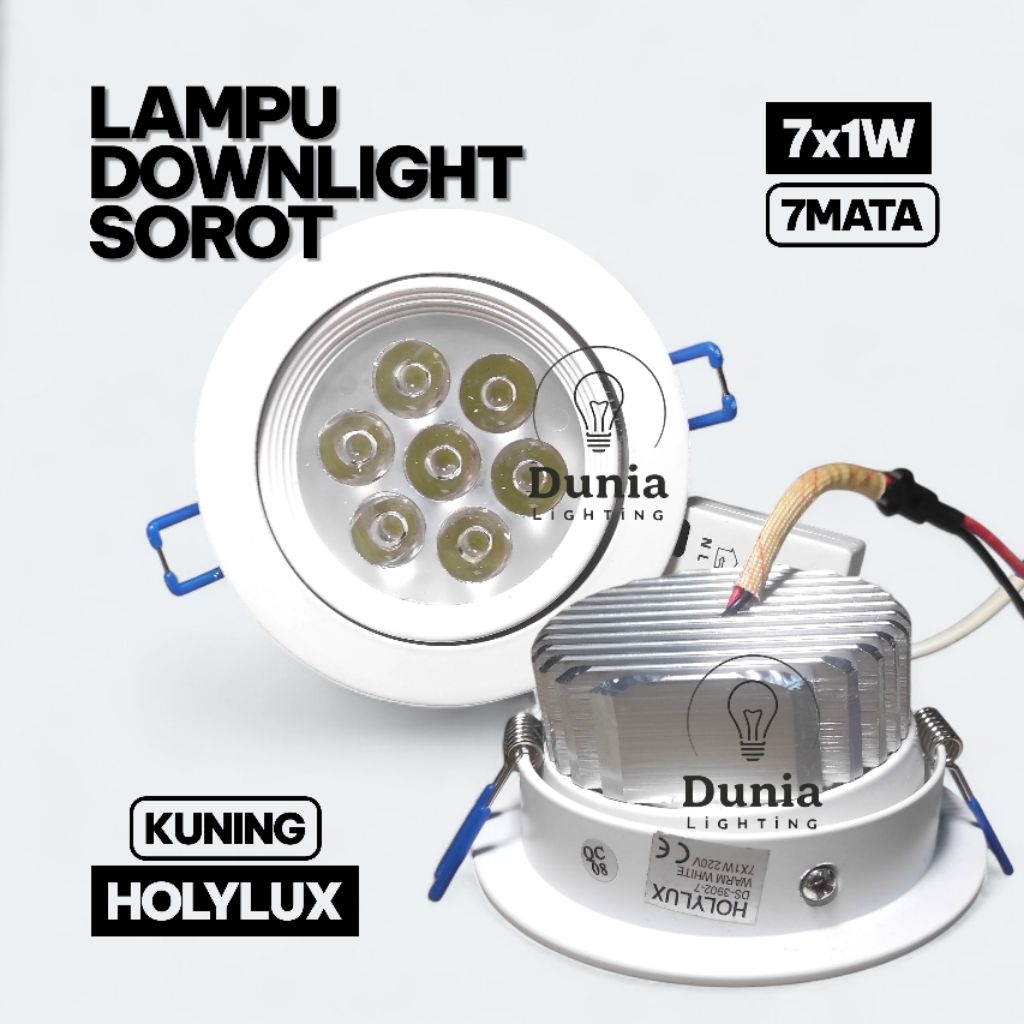 Jual Lampu Downlight LED 7Watt 7 Mata Warm White Kuning Spot Sorot ...