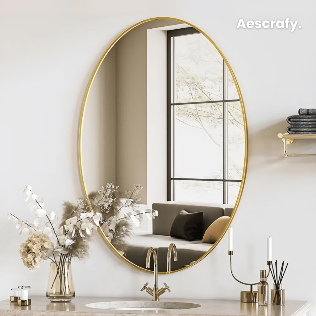 Jual Aescrafy Cermin Oval Telur Dengan Frame Gold / Silver – Cermin ...