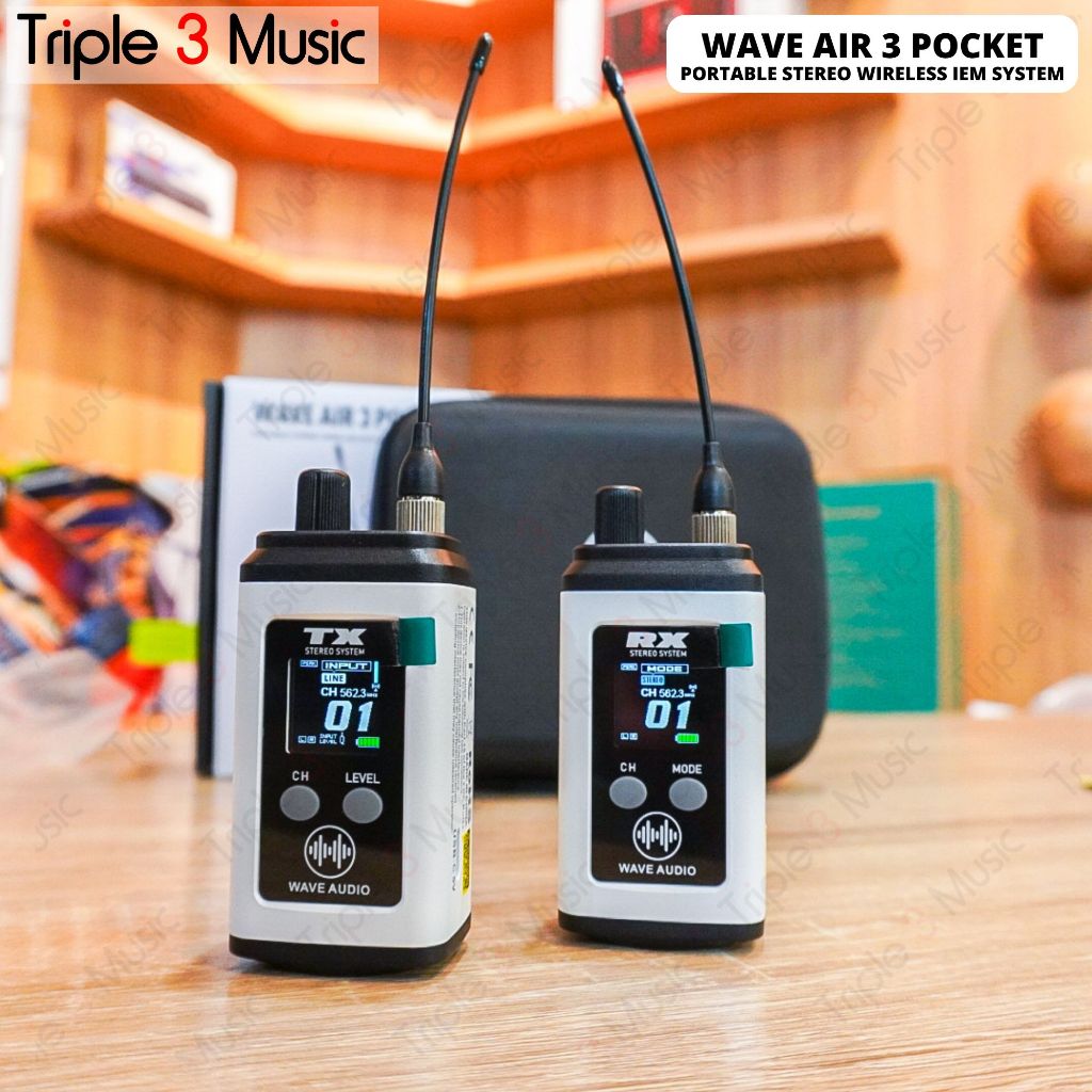 Jual WAVE AIR 3 POCKET SET STEREO WIRELESS IEM IN EAR MONITOR SISTEM ...