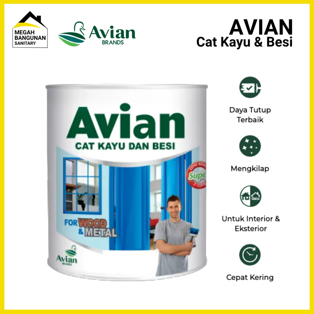 Jual Avian Cat Kayu & Besi Avian 0.9 Liter Cat Minyak Kayu dan Besi ...