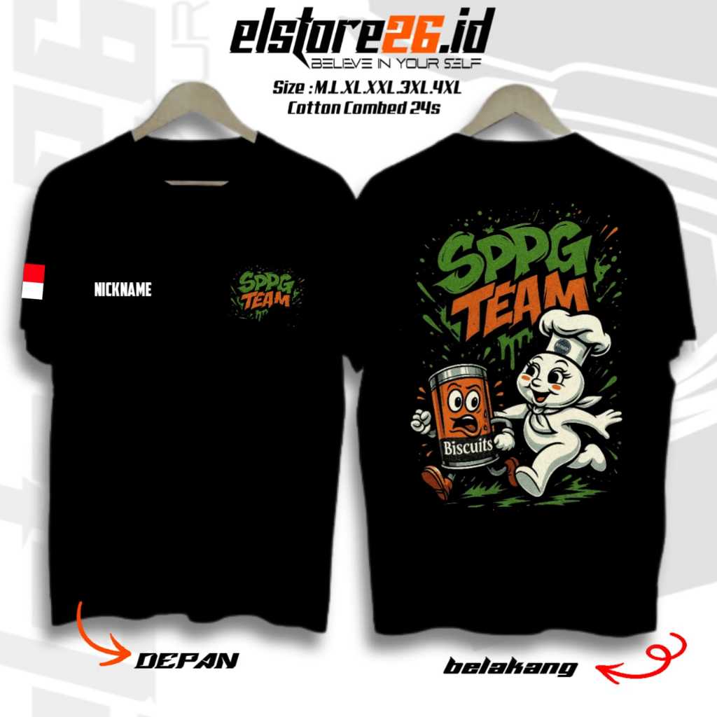 Jual ELSTR26 Baju SPPG BGN TEAM Free Sablon Nama Kamu - Kaos MBG Badan ...