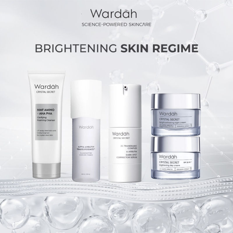 Jual Wardah Crystal Secret Paket Cleanser, Essence, Toner, Serum, Day ...