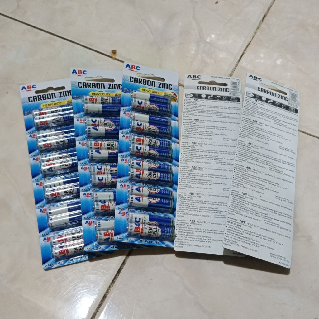 Jual Batu A3 ABC Biru Carbon Zinc 6 Pasang | Shopee Indonesia