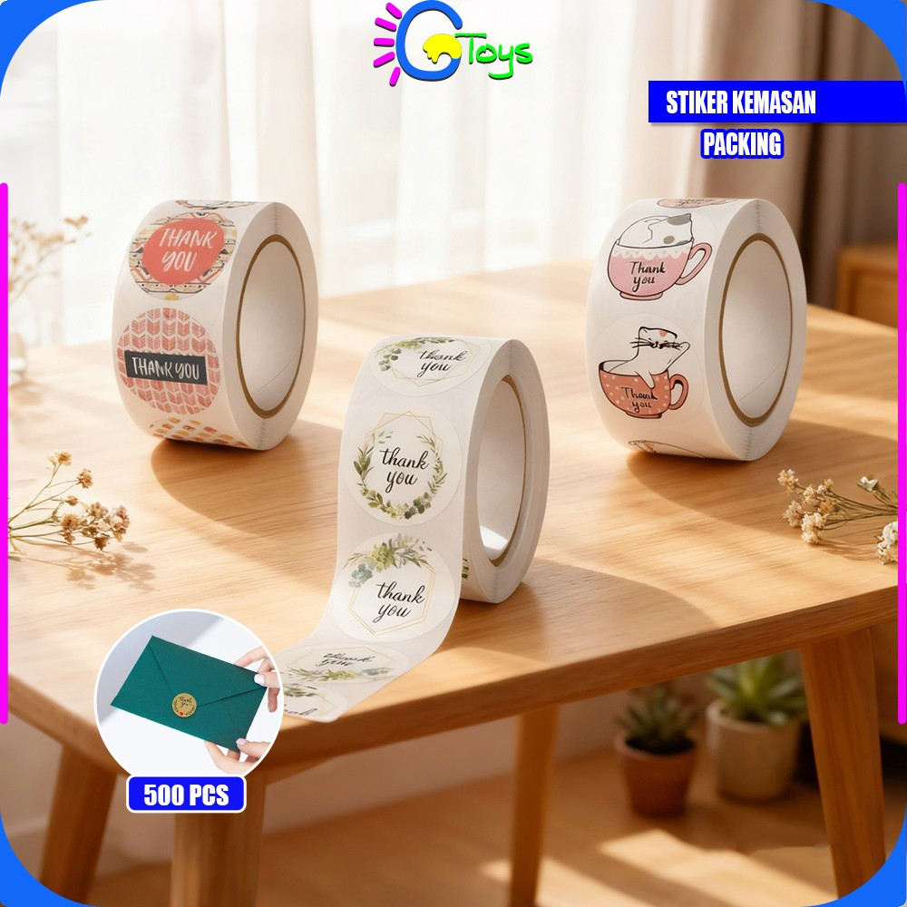 Jual CR-C817 Sticker Thank You 1 Roll 500PCS Stiker Label Makanan ...