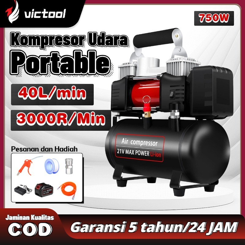 Jual Victool Kompresor Angin Oilless Listrik Portabel 40L/MIN Mini ...