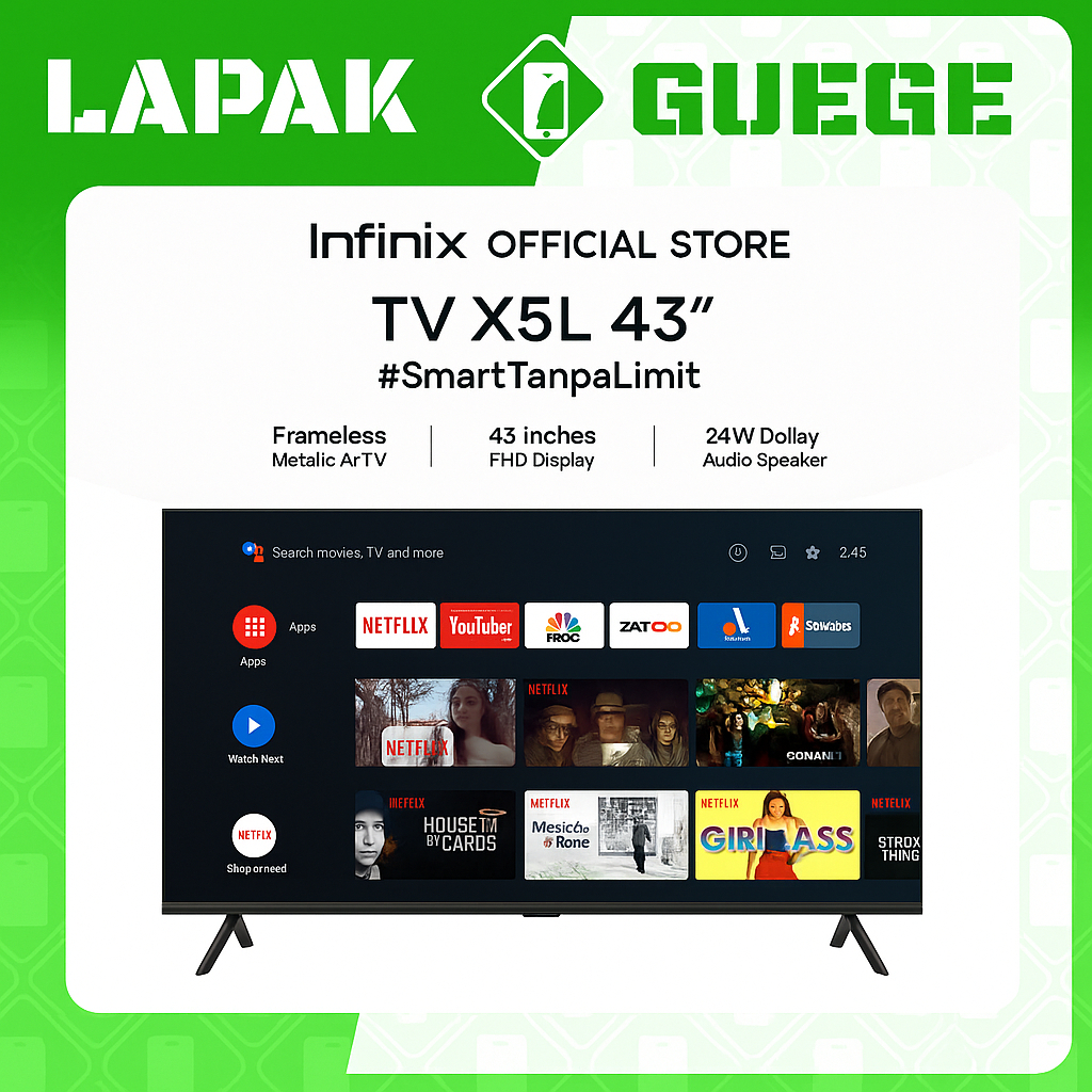 Jual LED Smart Google TV INFINIX 43X5L - 43" FHD Display - os Android ...