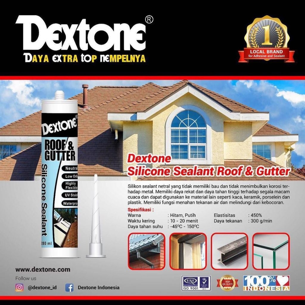 Jual Dextone roof & gutter,lem dextone silicone sealant roof & gutter ...