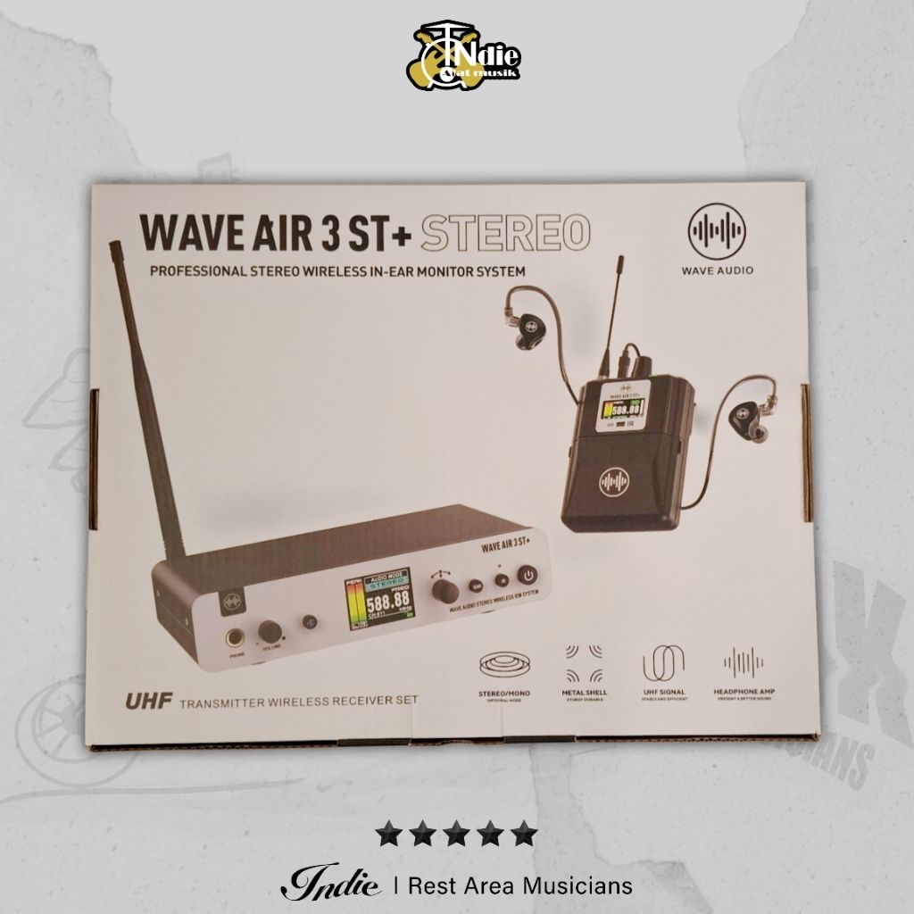 Jual Wave Air 3 Stereo Plus Wireless IEM Set 1TX 1RX Wireless IEM ...