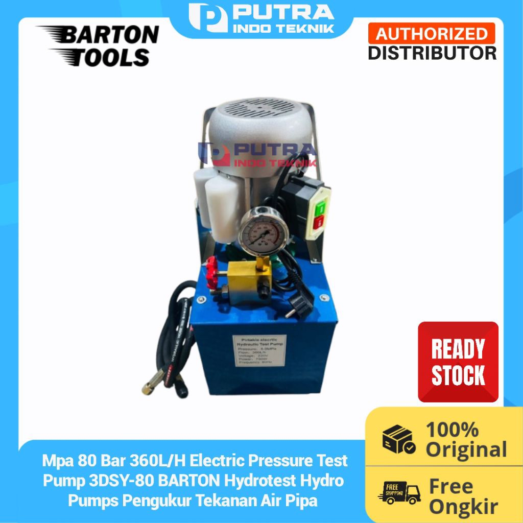 Jual 8 Mpa 80 Bar 360L/H Electric Pressure Test Pump 3DSY-80 BARTON ...