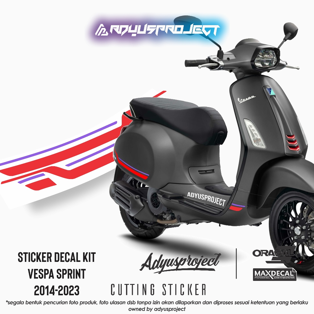 Jual Kit Striping Vespa Sprint & Primavera Cutting Sticker Sticker ...