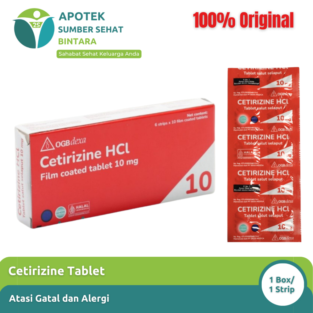 Jual Cetirizine Tablet 10 mg | Atasi Gatal dan Alergi | Shopee Indonesia