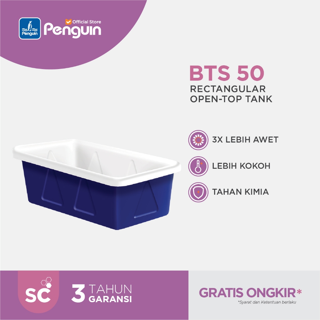 Jual Penguin BTS-50 400 Liter Toren Tandon Tangki Air Rectangular Tank ...